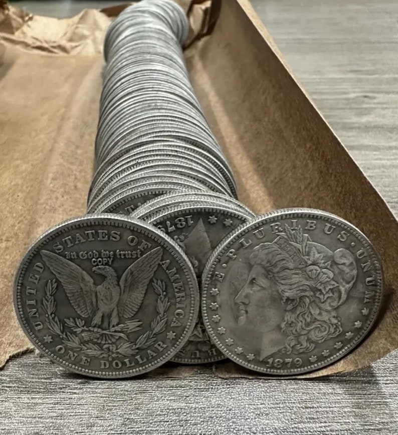 Morgan Dollar Coins - Lots of 5, 10, 50 Perfect Replica Coins for ...