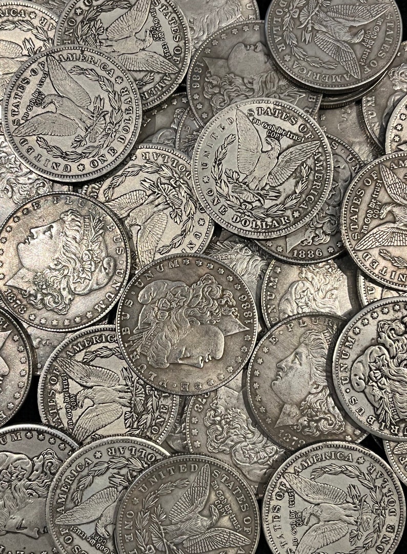 Morgan Dollar Coins - Lots of 5, 10, 50 Perfect Replica Coins for ...