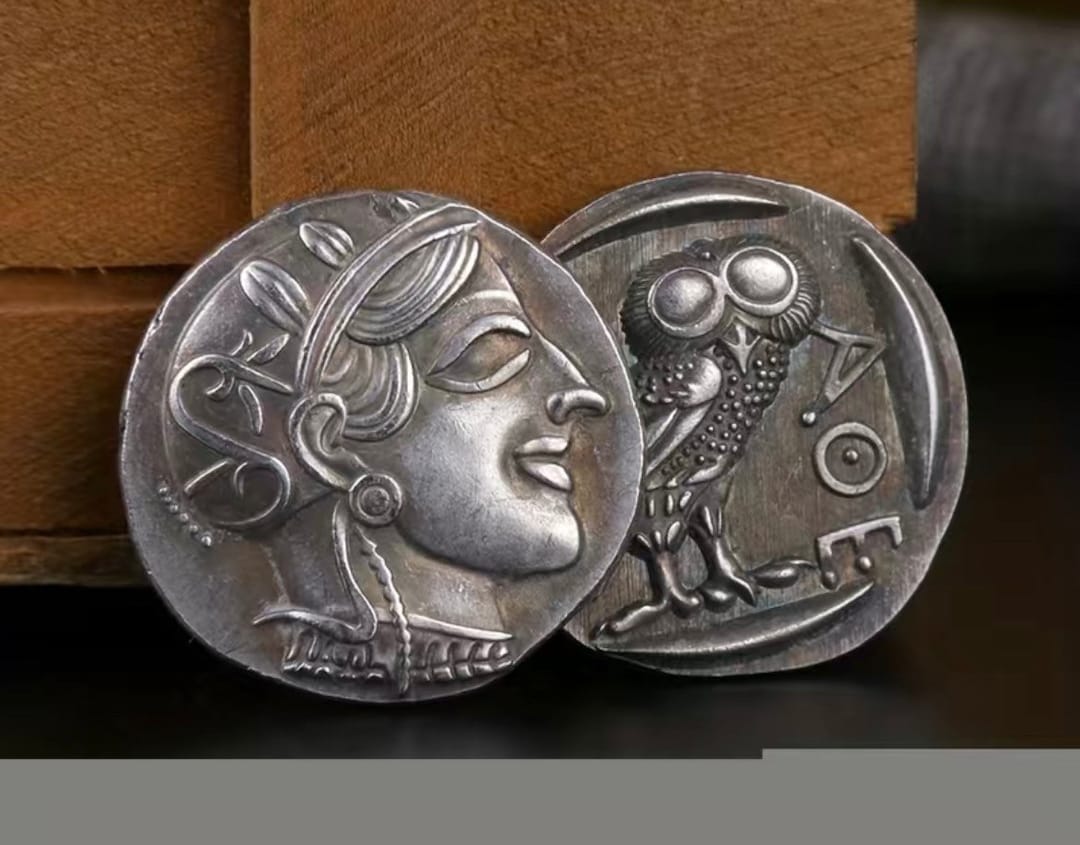 VERY RARE - #3 Ancient Greek Athens Owl Tetradrachm Silvery Coin ...