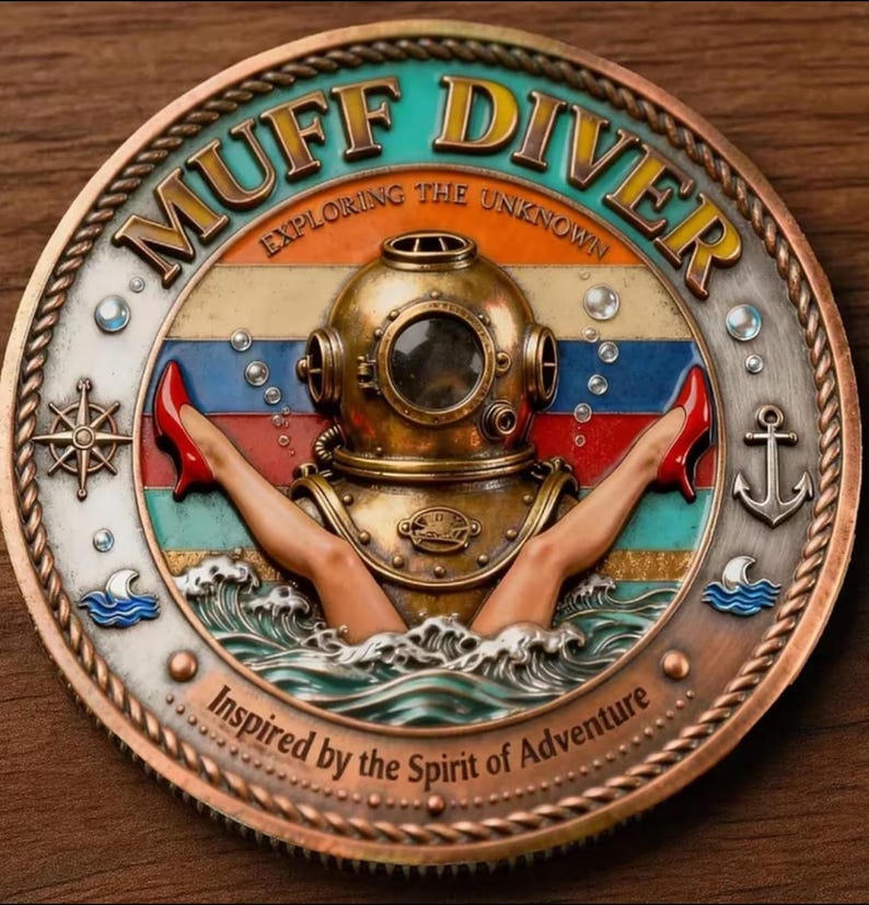 The Bearded Clam Muff Diver Challenge Coin - Challenge Coin - Free ...