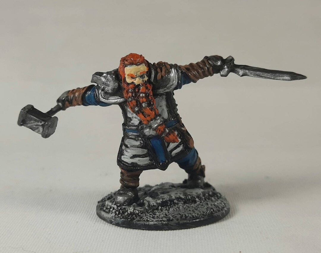 Miniatura de guerrero enano DnD pintada para Dungeons and Dragons ...