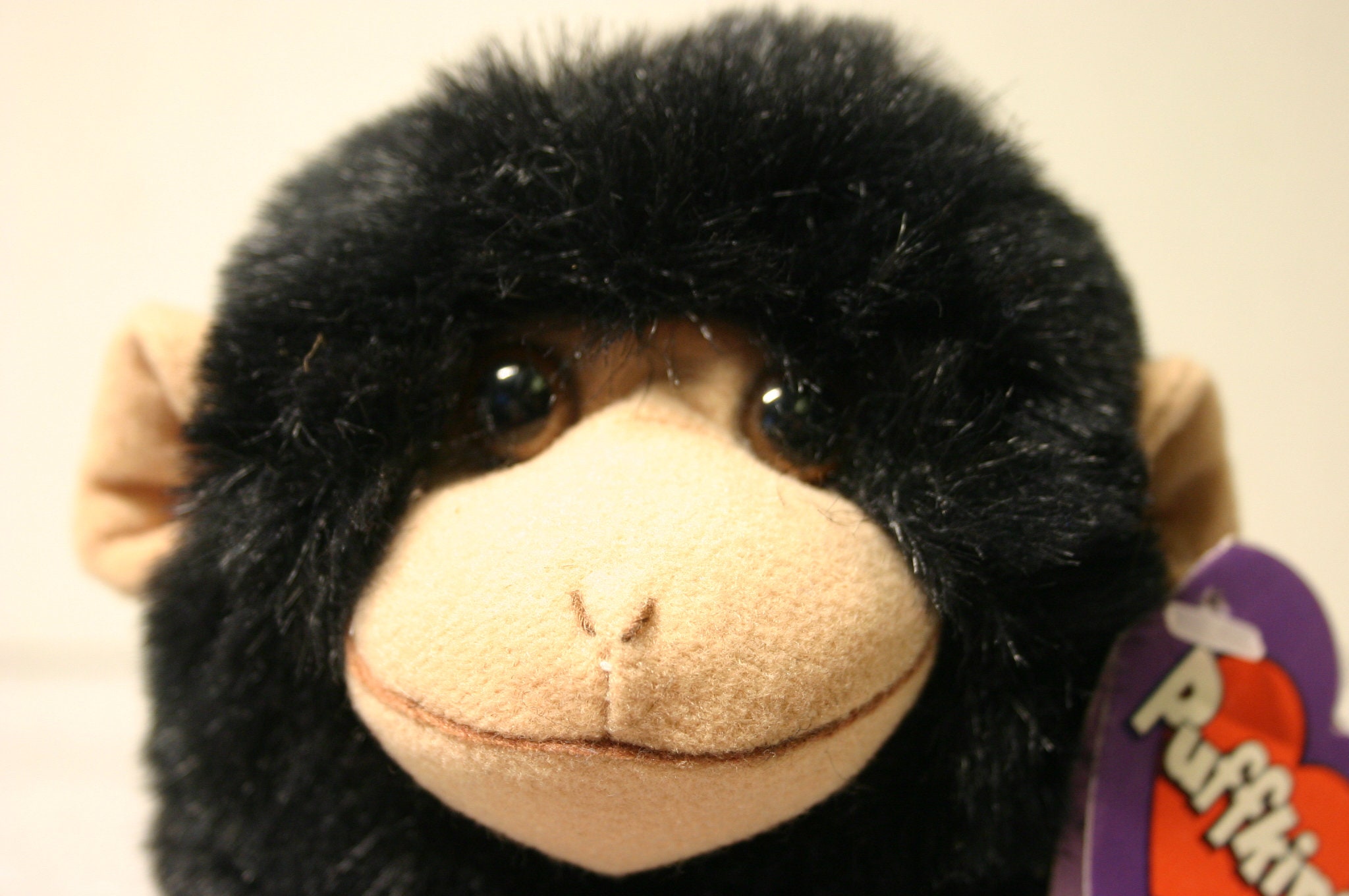 Vintage 1997 Puffkins Milo the Monkey With Tag / Plush Toy / Black and ...