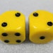 Vintage Dice ~ Large Yellow and Black Pair of Dice Made in Hong Kong ...