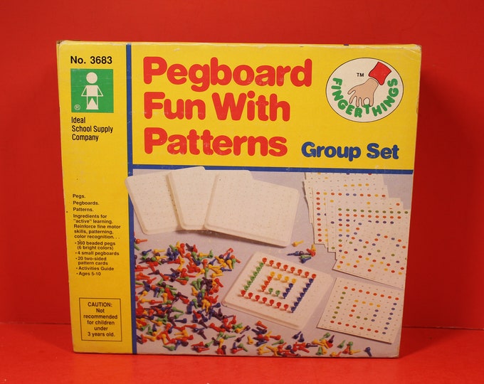 Pegboard Fun W/ Patterns Group Set Vintage Toy / Ideal School Supply ...