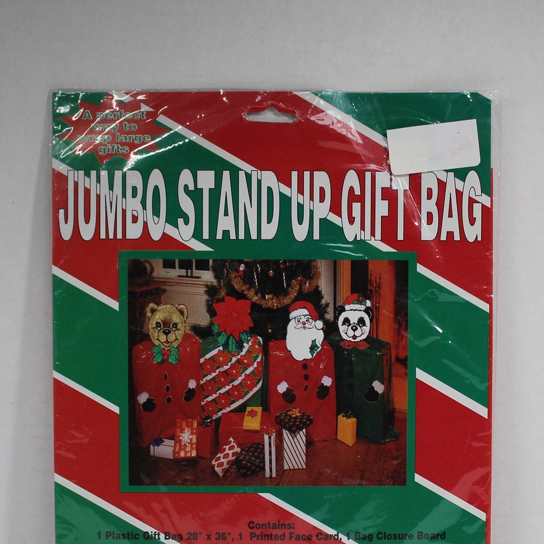 Vintage Christmas Santa Stand up Gift Bag Jumbo Size New in Factory ...