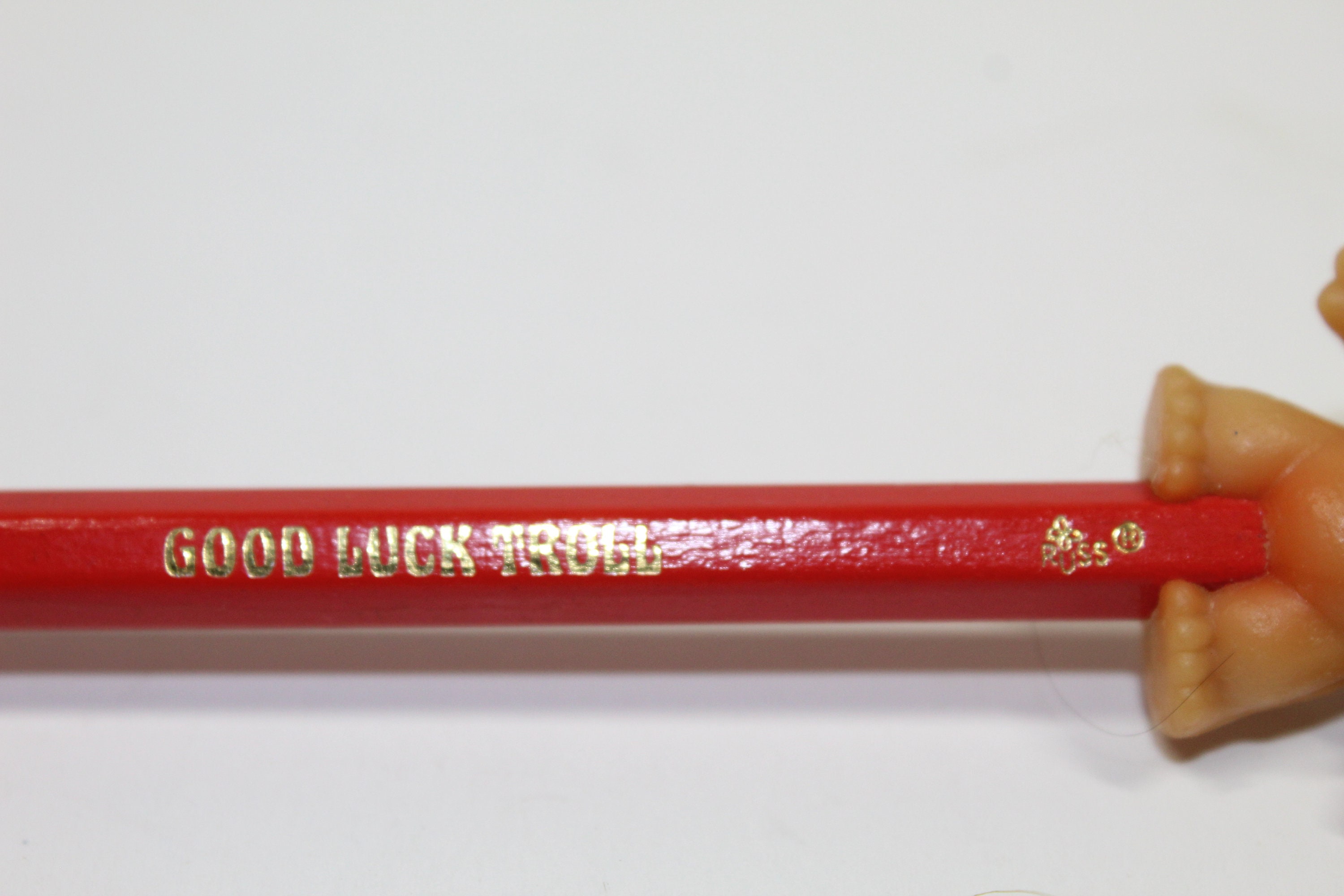 Vintage Russ Troll Doll Good Luck Pencil Topper / Unsharpened Red ...