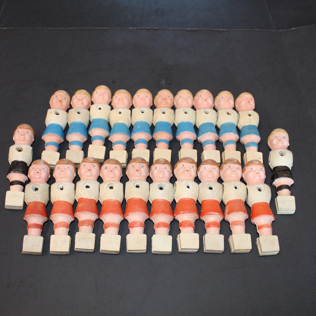 Vintage Foosball Table Soccer Player Men Complete Set of 22 ...
