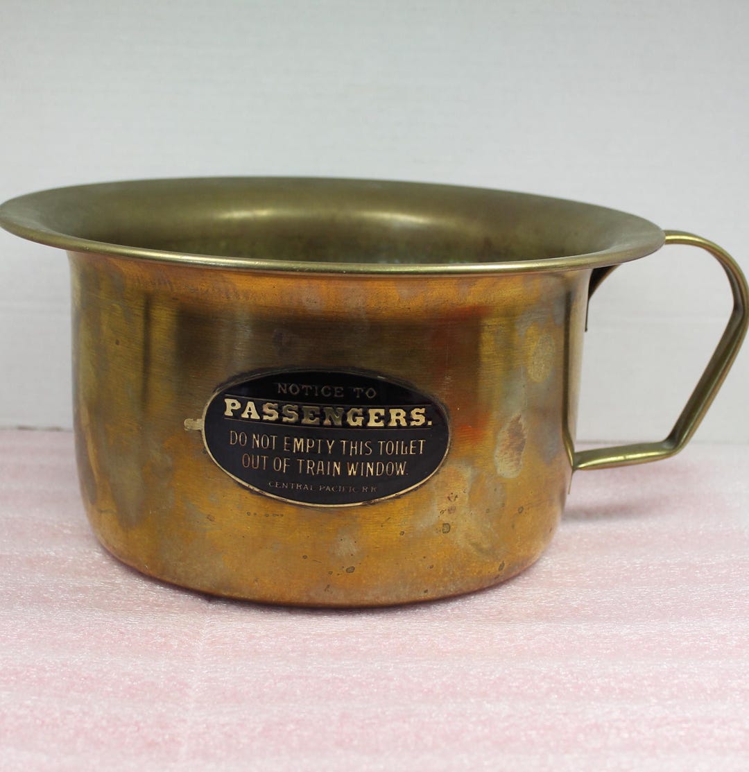 Vintage Chamber Pot Central Pacific RR Railroad Passenger Train Toilet ...