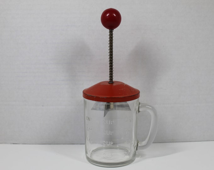 Vintage Hazel Atlas Nut and Food Chopper / Clear Embossed Glass With ...