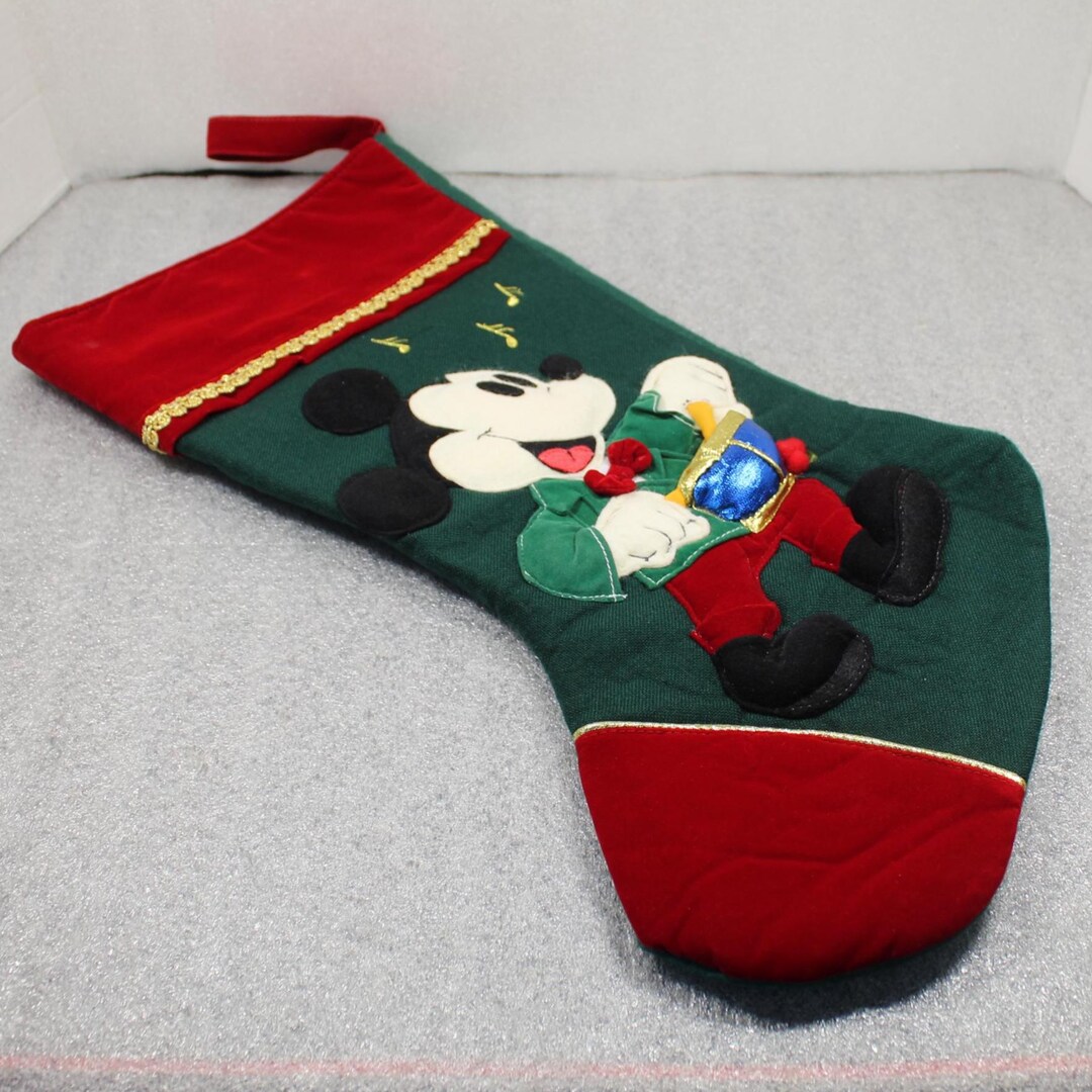 Disney Mickey Mouse Vintage Christmas Stocking 3D Felt Seasons of Song ...