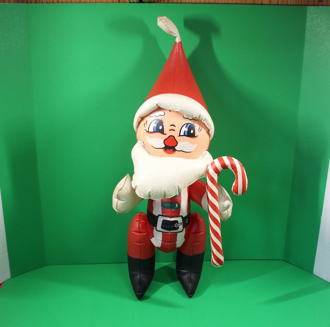 Vintage Inflatable Santa / 21" Vinyl Blow-up Decoration / Vintage ...