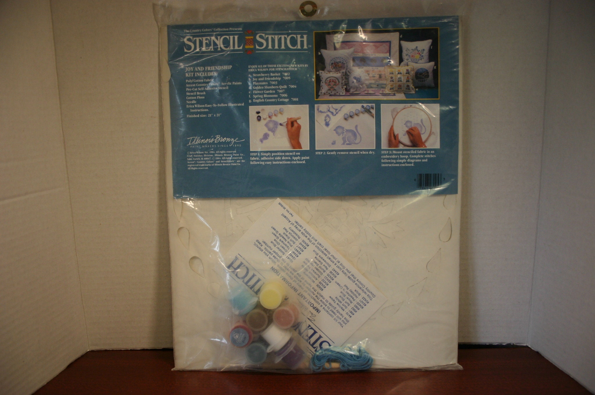 1984 Erica Wilson Stencil Stitch Kit / New / Country Colors | Etsy