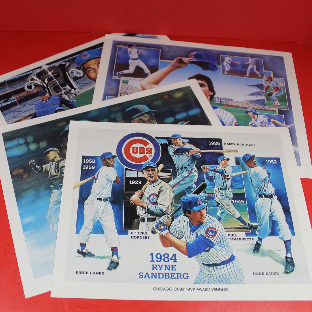 Vtg Chicago Cubs Unocal 76 Paper Poster Frameable Prints / Sandberg ...