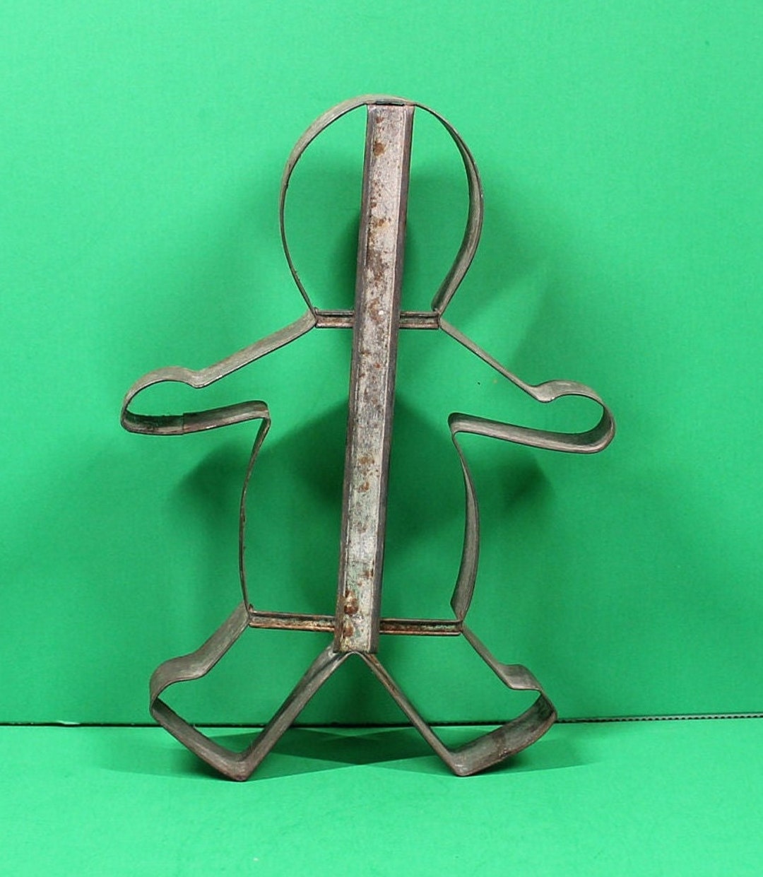 Vintage Large Gingerbread Man Metal/tin Cookie Cutter / Vintage Holiday ...