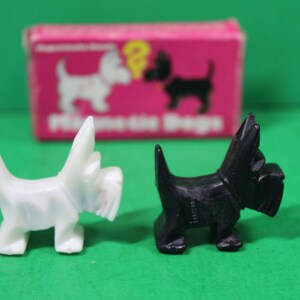 Vintage Magnetic Dogs Miniature Scotty Dogs Magnetic Toy Tricky Dogs ...