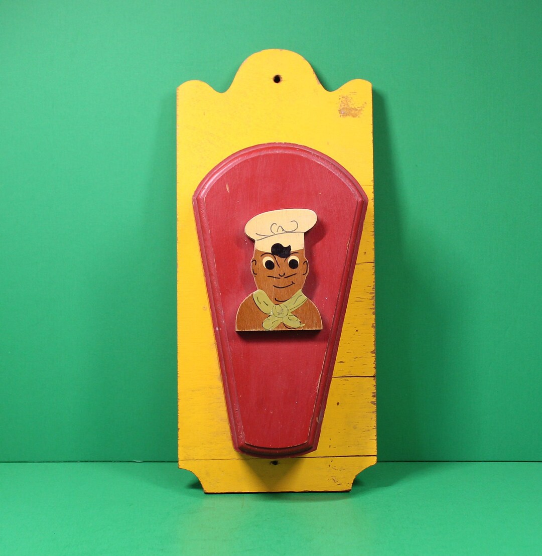 Vintage Knife Holder / Wooden Mount Wall Hanging Knife Block Cutlery ...