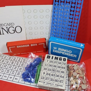 Vintage Deluxe Edition Bingo Game Set by Milton Bradley / Genuine Wood ...