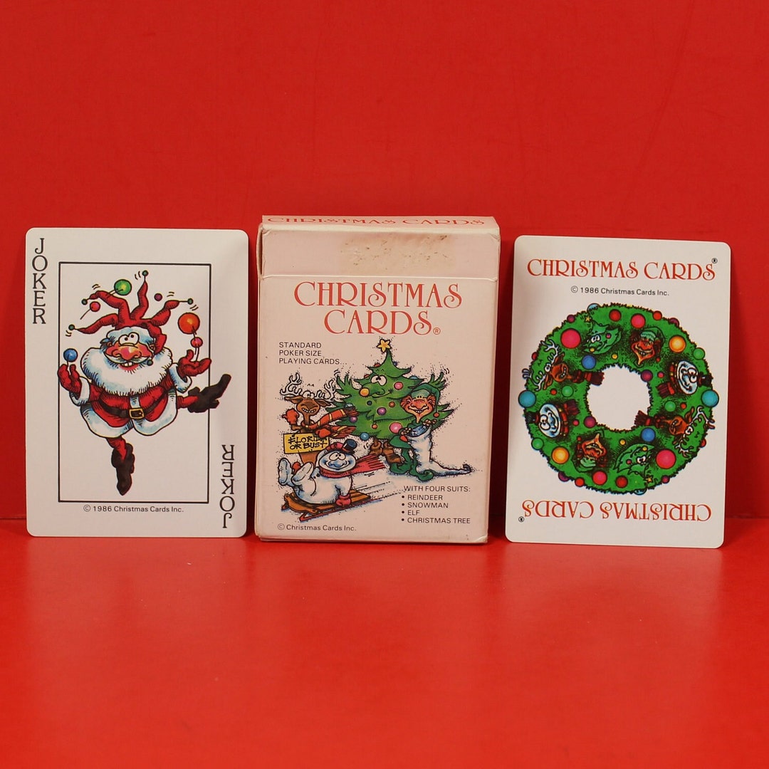Christmas Playing Cards Vintage 1986 Card Deck / Novelty Playing Cards ...