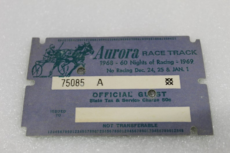 Vintage Chicago Memorabilia - 2 Aurora Race Track Official Guest Passes ...