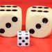 Vintage Large Dice ~ Oversized Black and off White Pair of Dice Made in ...