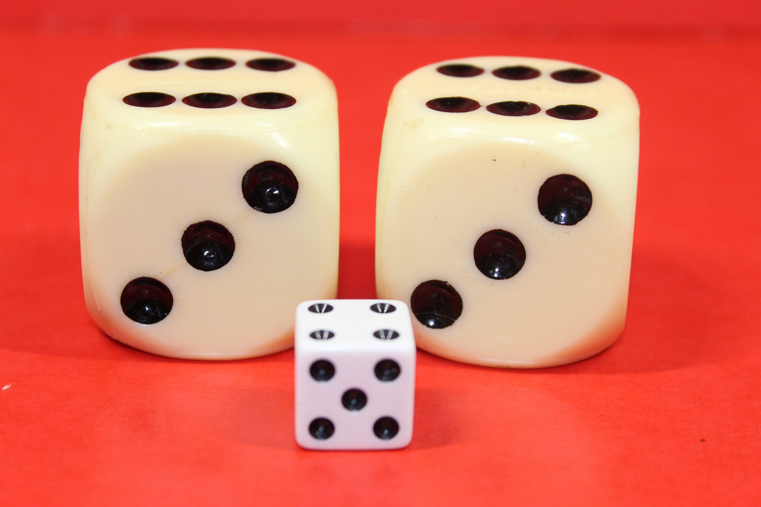 Vintage Large Dice ~ Oversized Black and off White Pair of Dice Made in ...