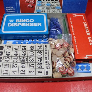 Vintage Deluxe Edition Bingo Game Set by Milton Bradley / Genuine Wood ...