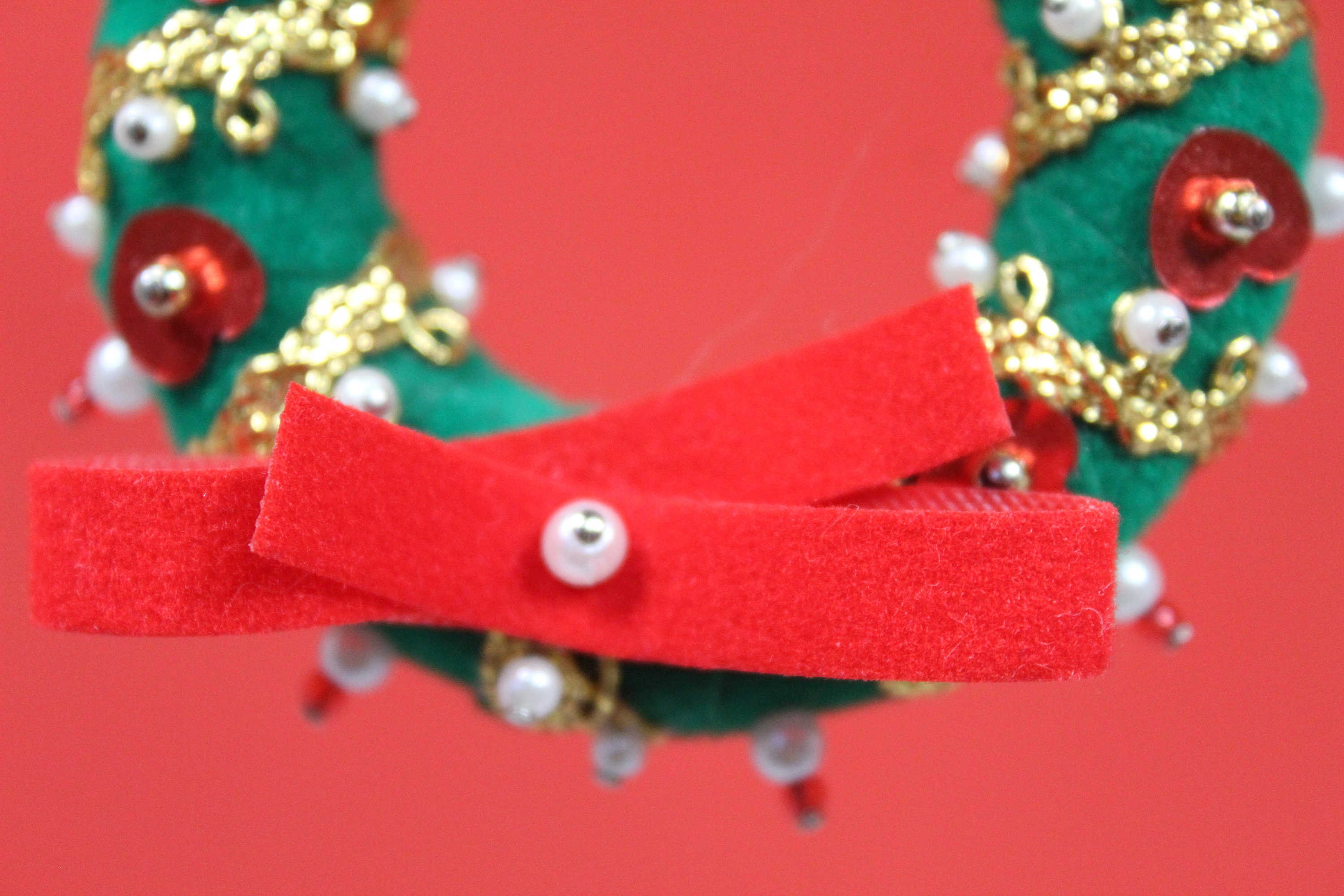 Sequin and Beaded Handmade Vintage Christmas Ornament Wreath - Etsy