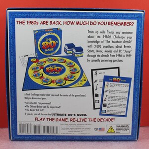 The 80's Game Trivia Boardgame Vintage 2001 100% Complete / Nostalgic ...