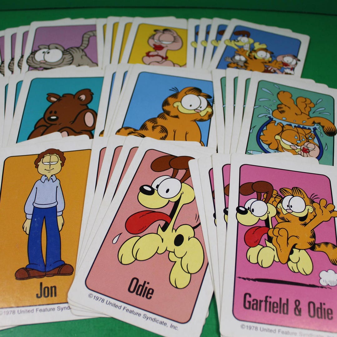 GARFIELD Go FISH Giant Card Game Vintage 1978 / 100% Complete Playing ...