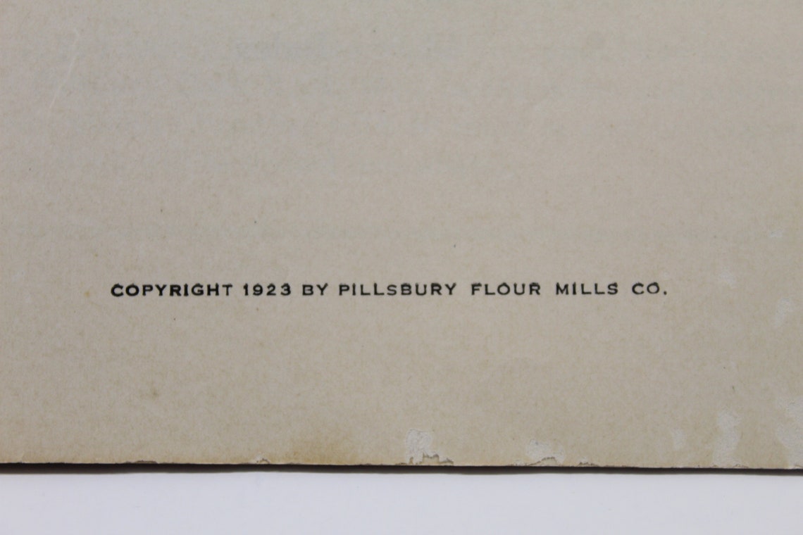 1923 Pillsbury Flour Mills Antique Cookbook / Advertisement Marketing ...