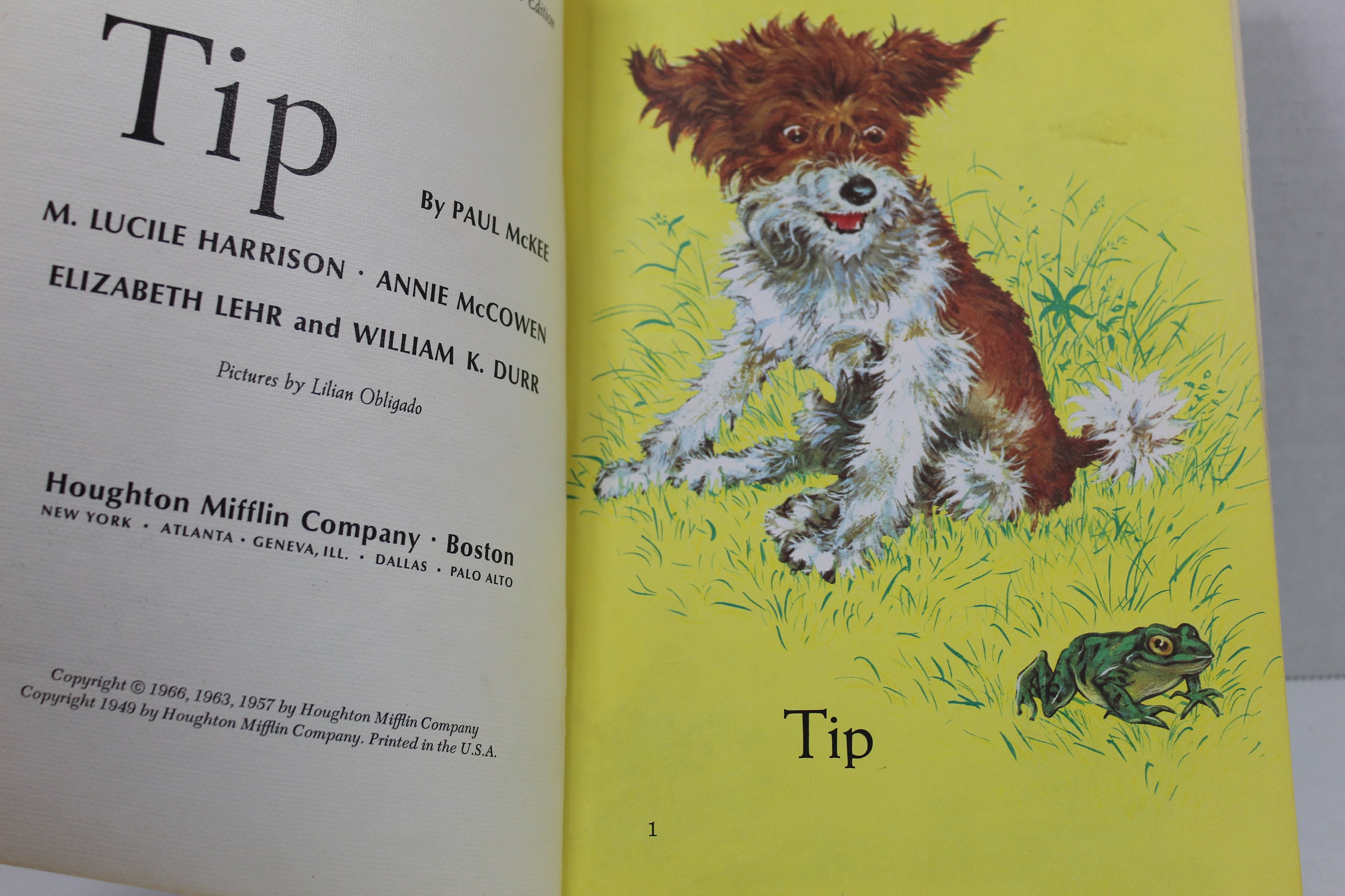 Tip School Book Early Reader Vintage 1966 / Houghton Mifflin Company ...