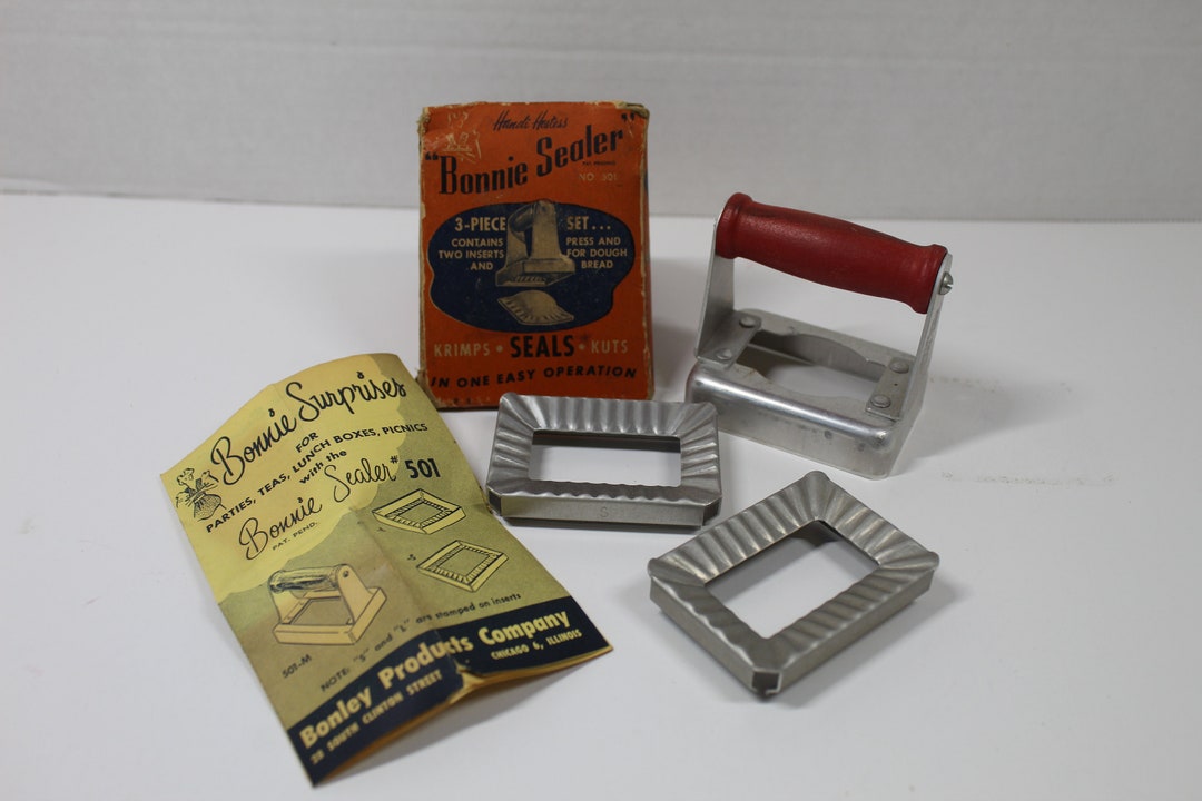 Vintage Bonnie Sealer Press Cookie Krimper Red Handled 3 Piece Set ...