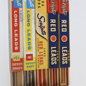 Vintage Scripto Leads in Boxes - Long Black & Red Mechanical Pencil ...