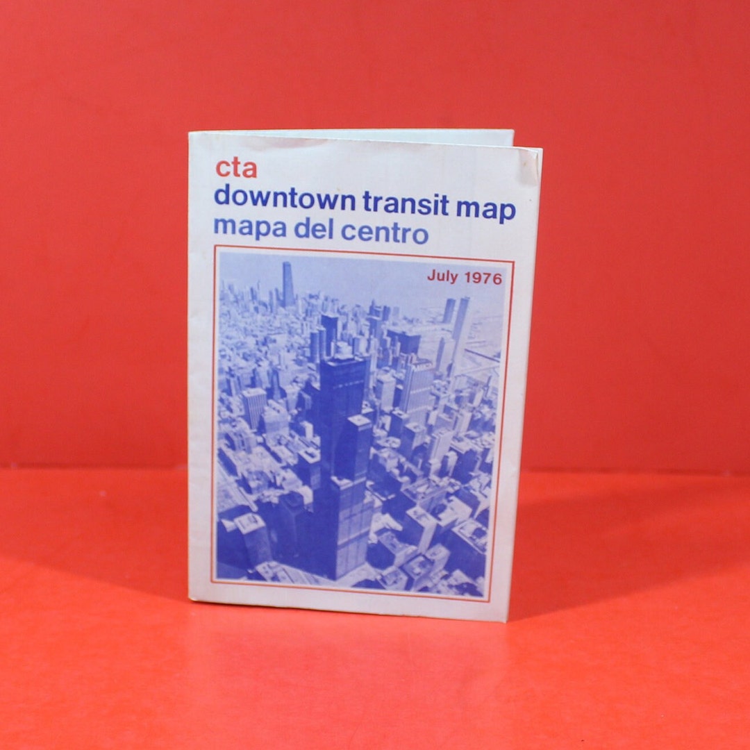 Vintage Chicago 1976 CTA Downtown Transit Map / Bus, Subway, to O'hare ...