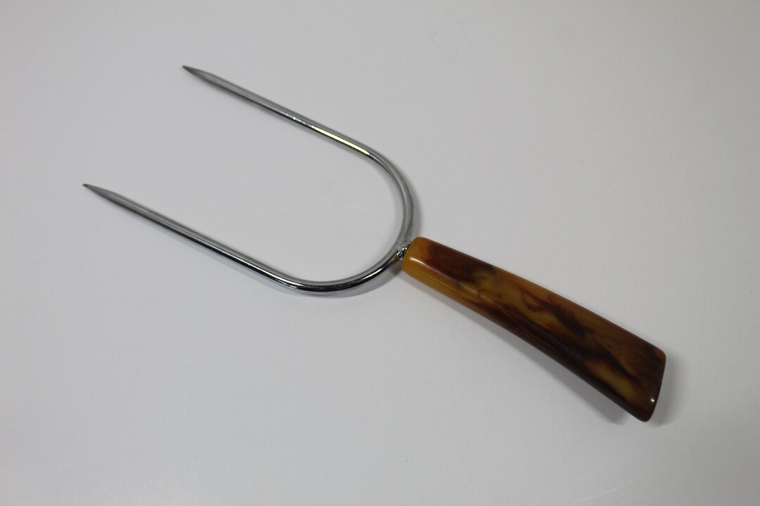 Bakelite Handle Meat Fork / Vintage Mid-century / Marbled Bakelite ...