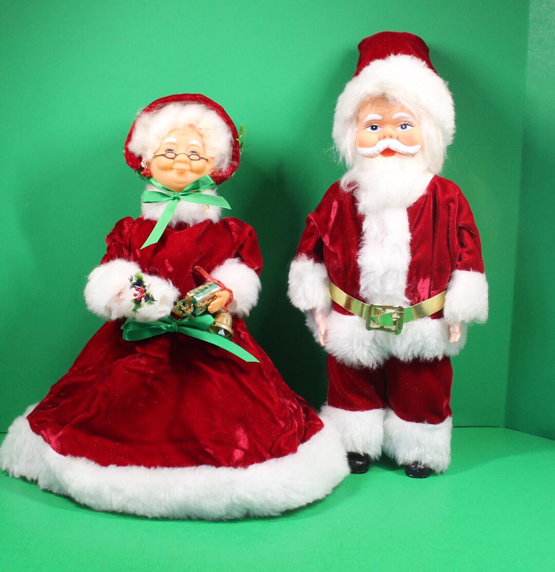 Vintage Christmas Santa and Mrs. Santa Claus Dolls - Soap Bottle Doll ...