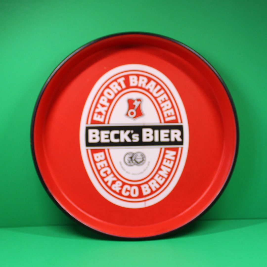 Beck's Beer Serving Tray / Vintage Advertising Beck's Bier Round Metal ...