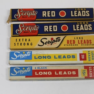 Vintage Scripto Leads in Boxes - Long Black & Red Mechanical Pencil ...