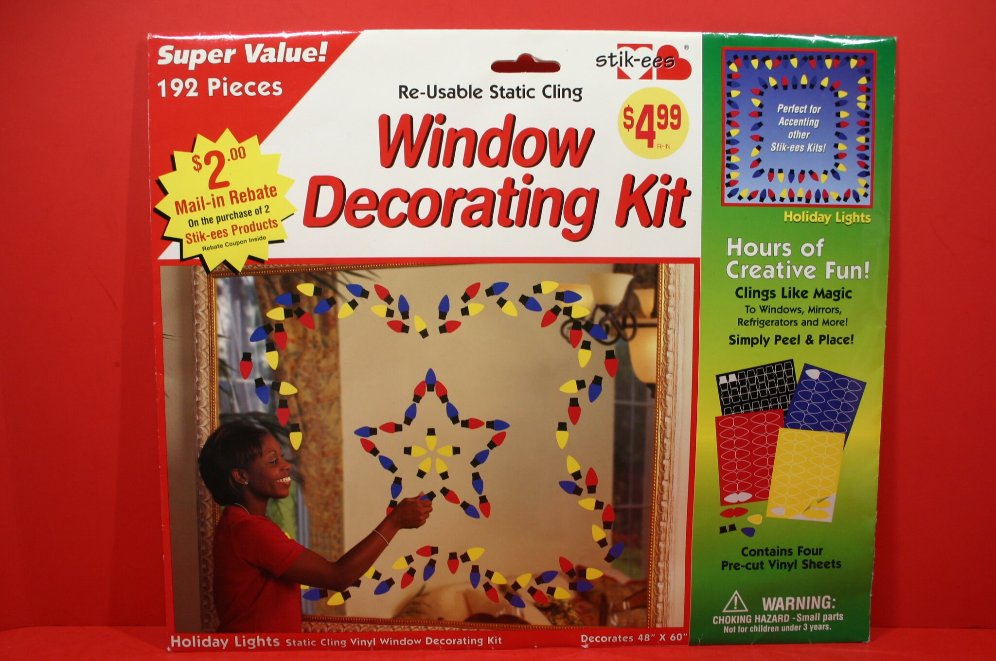 Vintage Christmas Static Cling Vinyl Window Decorating Kit / 192 ...