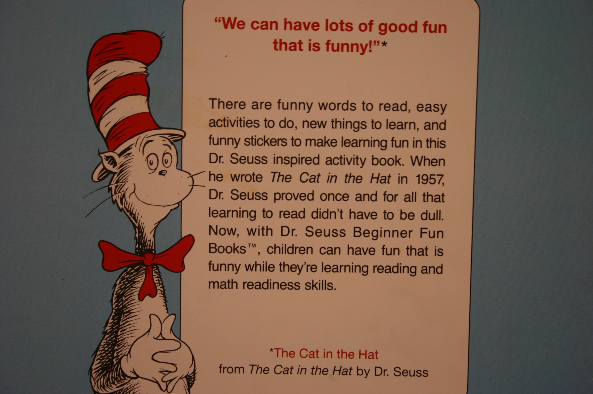 Dr. Seuss Beginner Fun Activity Book / Unused / Vintage Scholastic ...