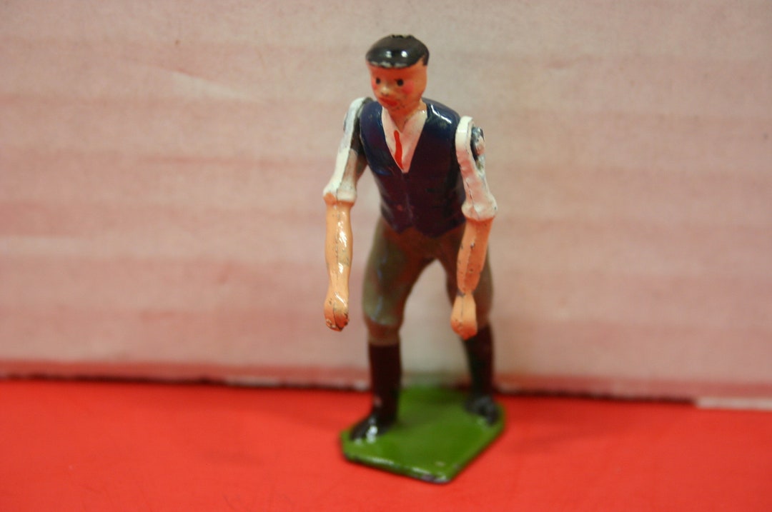 Vintage Toy Lead Figure Farm Working Man With Movable Arms / Miniature ...
