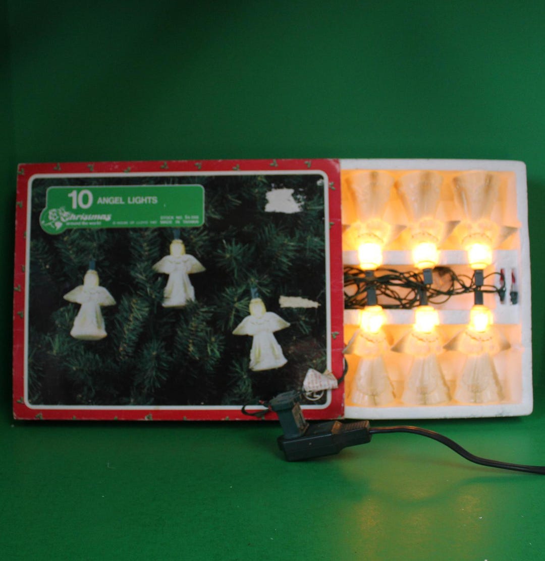Vintage Christmas Around the World 80's Angel String Lights in Box ...