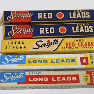 Vintage Scripto Leads in Boxes - Long Black & Red Mechanical Pencil ...