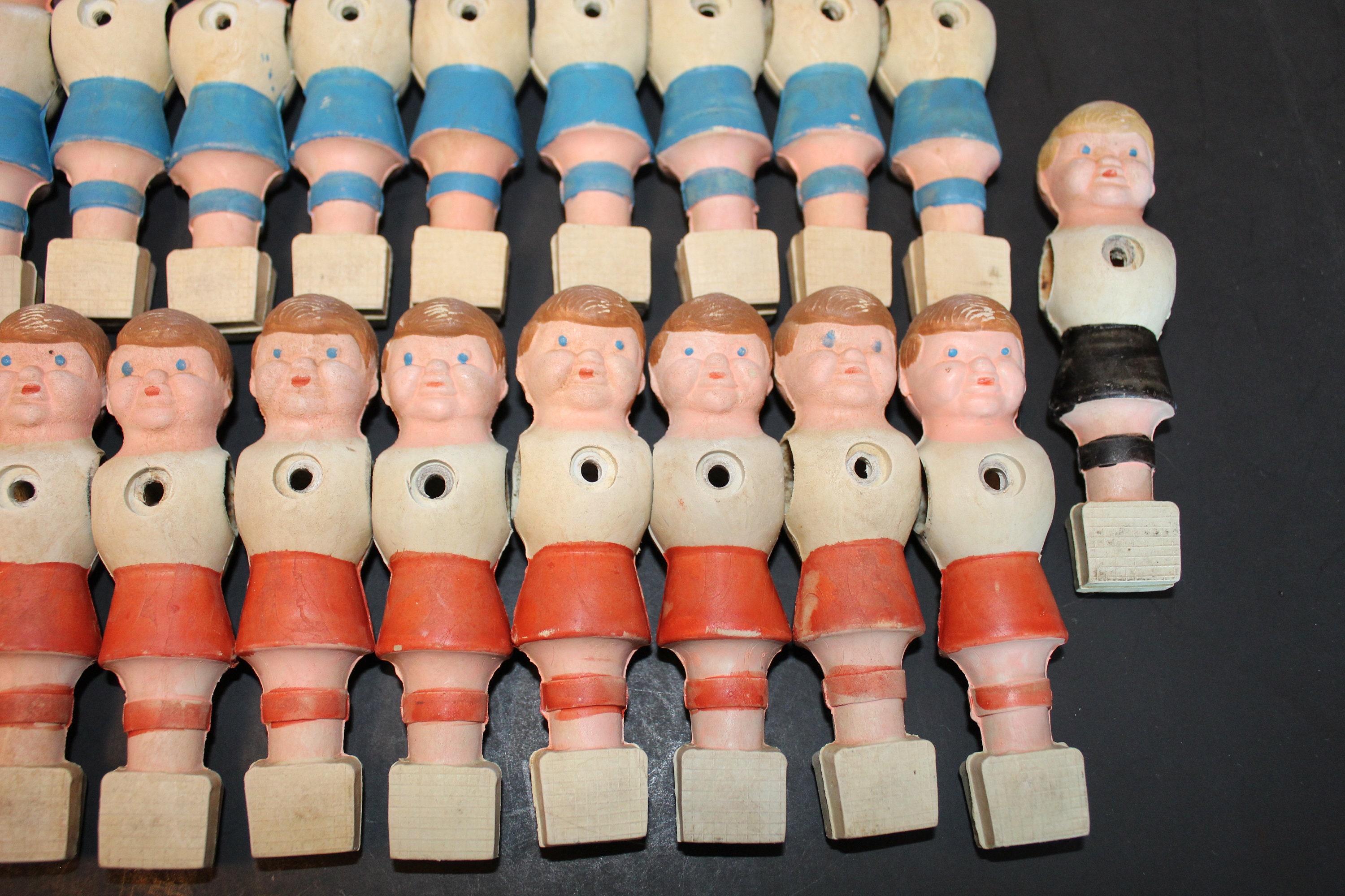 Vintage Foosball Table Soccer Player Men Complete Set of 22 ...