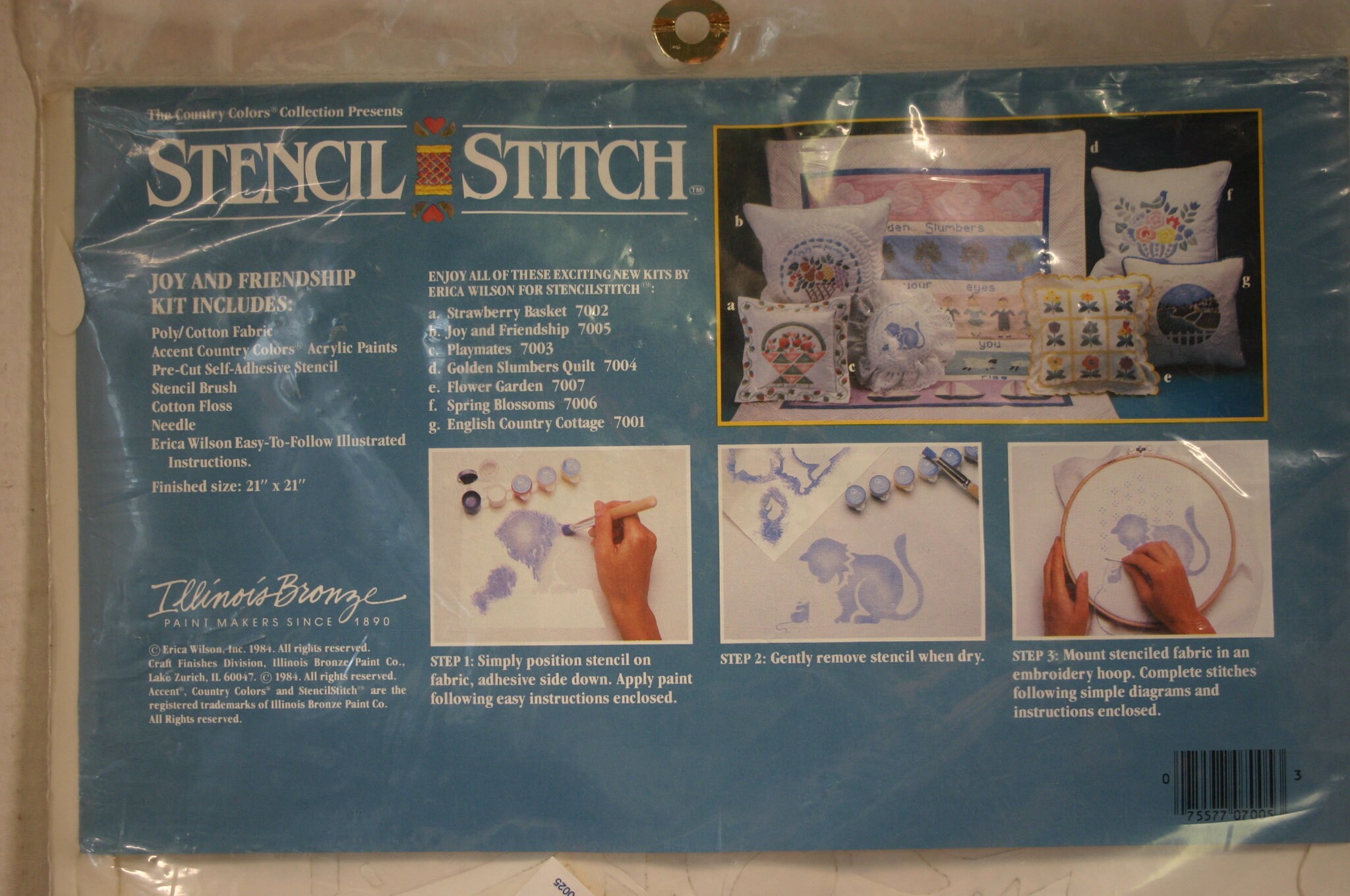 1984 Erica Wilson Stencil Stitch Kit / New / Country Colors | Etsy