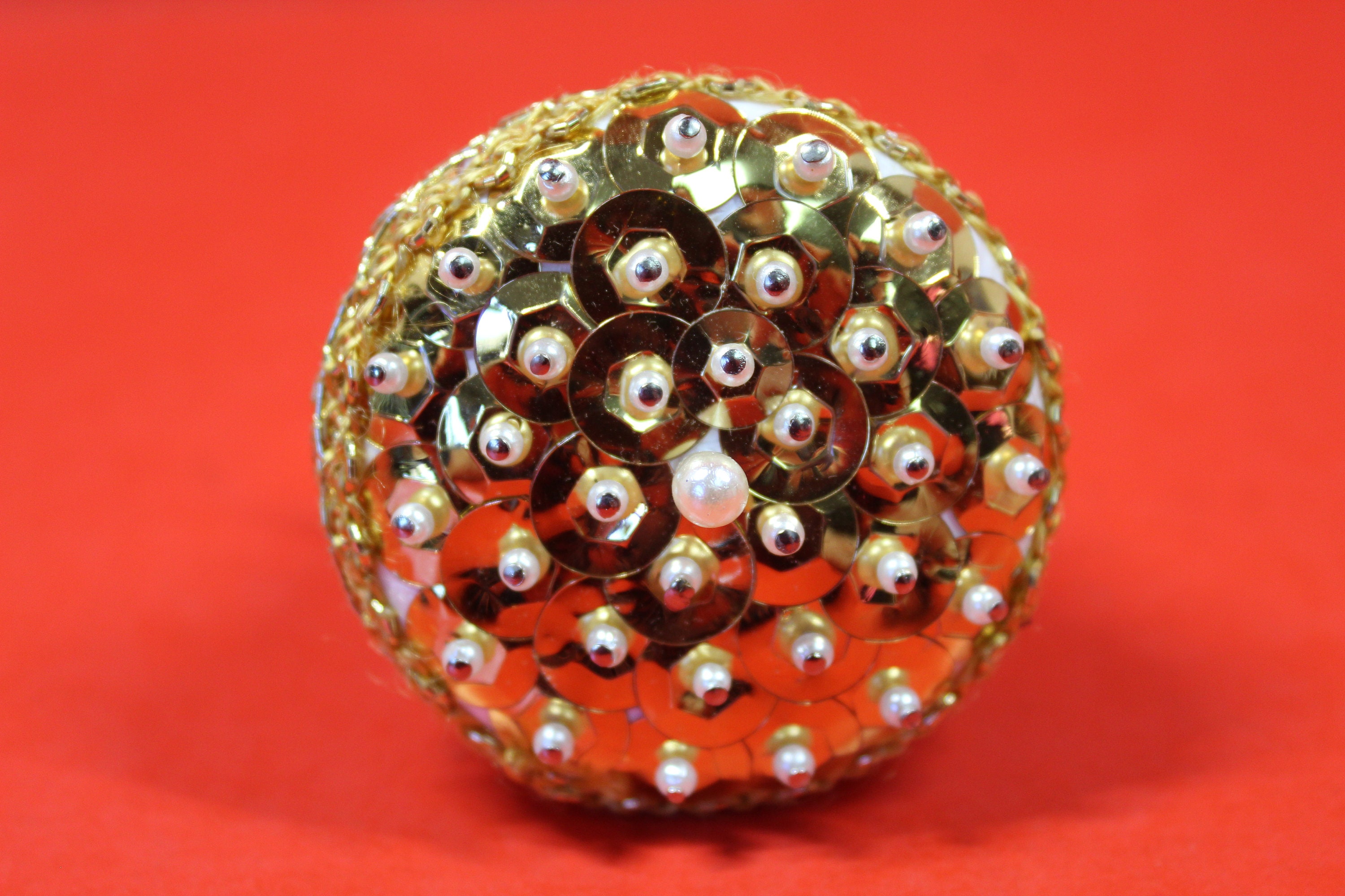 Vintage Christmas Sequin and Bead Bell Shaped Push Pin Ornament ...