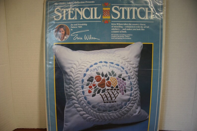 1984 Erica Wilson Stencil Stitch Kit / New / Country Colors | Etsy