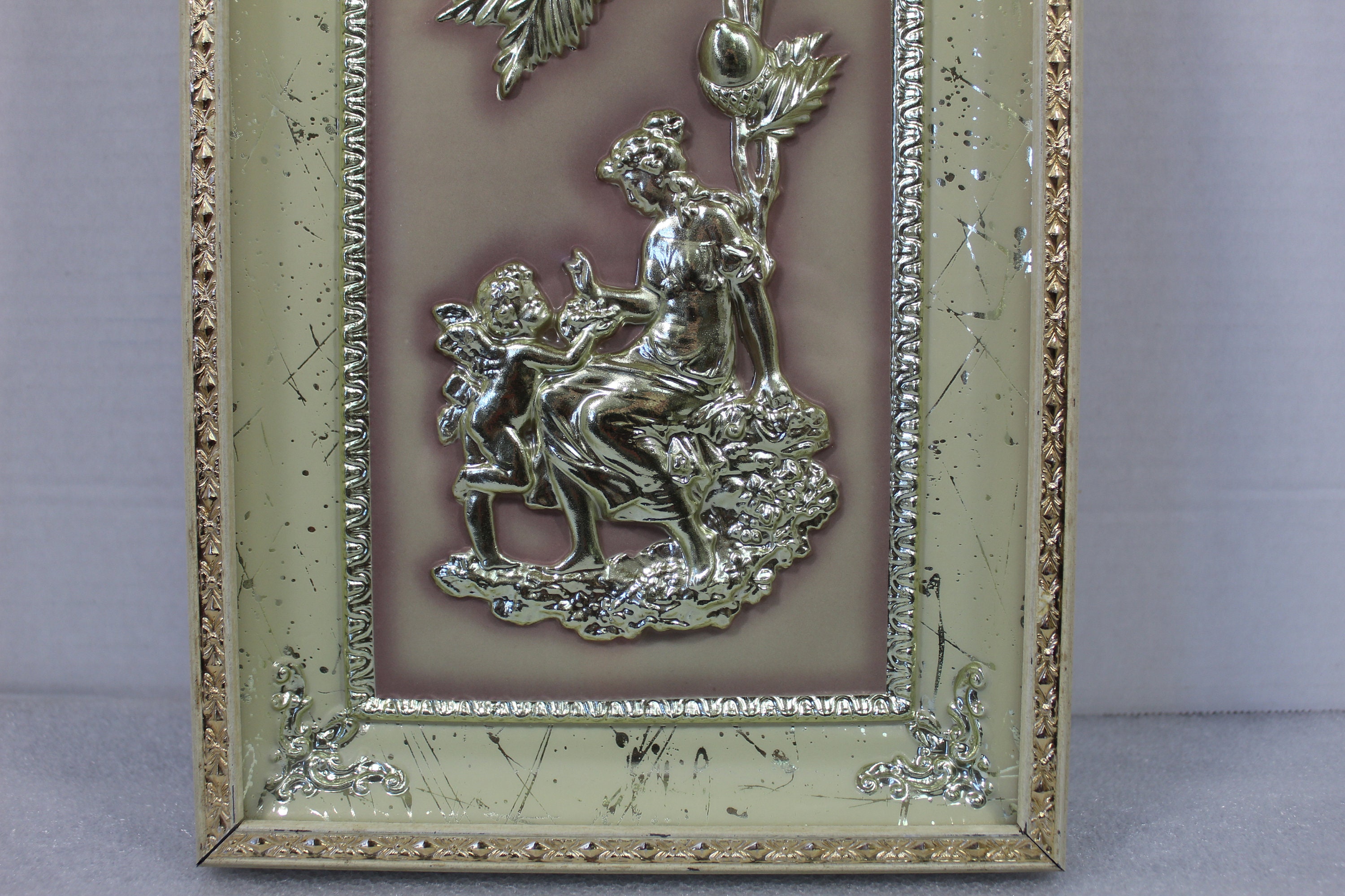 Vintage Metalcraft Four Seasons Gold/yellow Wall Art 3D Shadow Box ...
