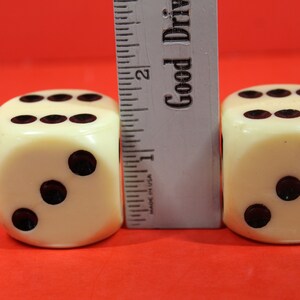 Vintage Large Dice ~ Oversized Black and off White Pair of Dice Made in ...