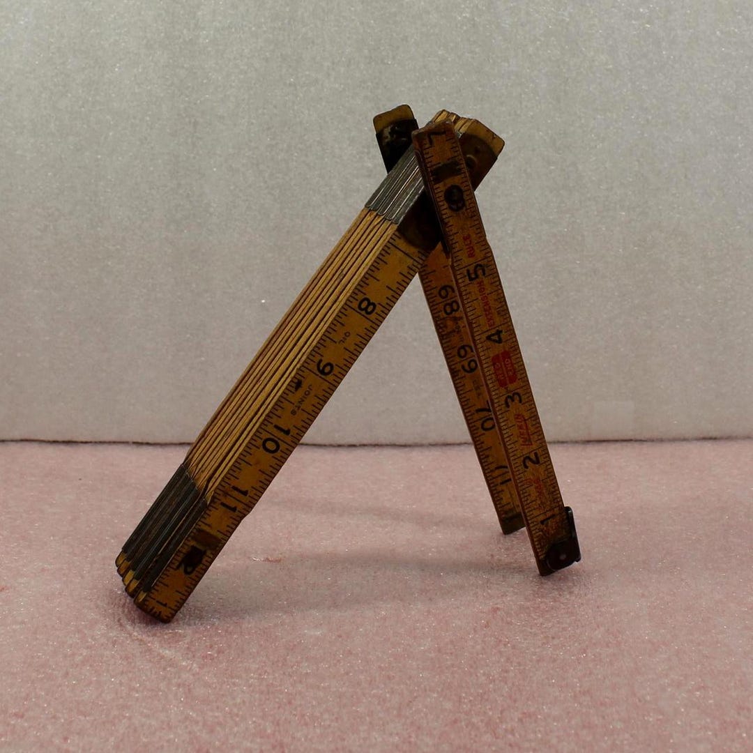 Vintage Lufkin Red End Folding Ruler / Zigzag Ruler / Brick Mason's ...